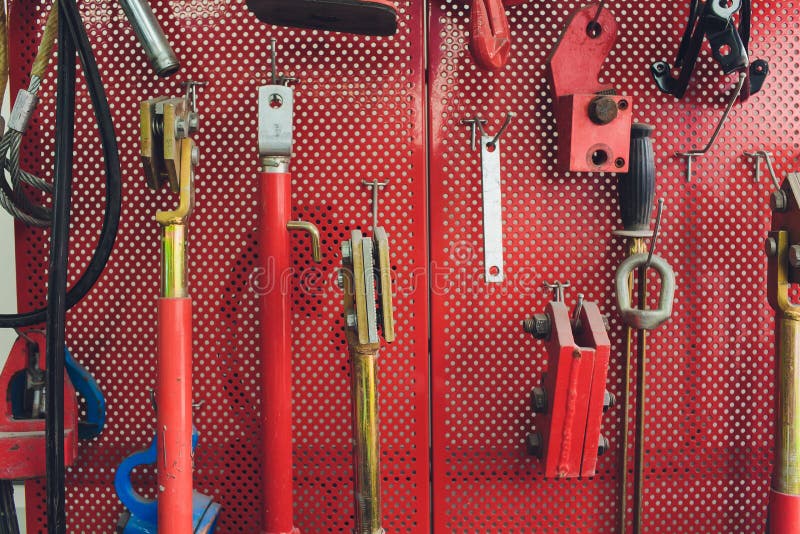 Tools for Car Arranged on the Wall. Stock Photo - Image of ratchet ...