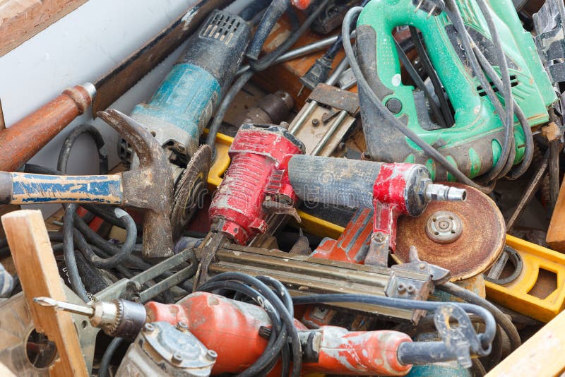 Do it Yourself Tools in Pile on White Background Stock Photo - Image of ...