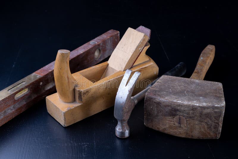 Tools for a Carpenter on a Workshop Table. Accessories for a Production ...