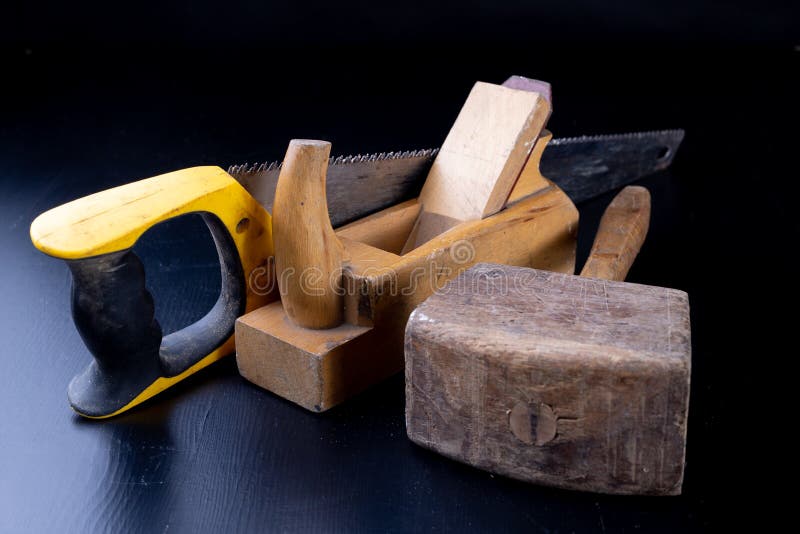 Tools for a Carpenter on a Workshop Table. Accessories for a Production ...