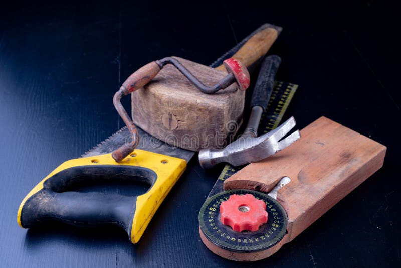 Tools For A Carpenter On A Workshop Table. Accessories For A Production ...