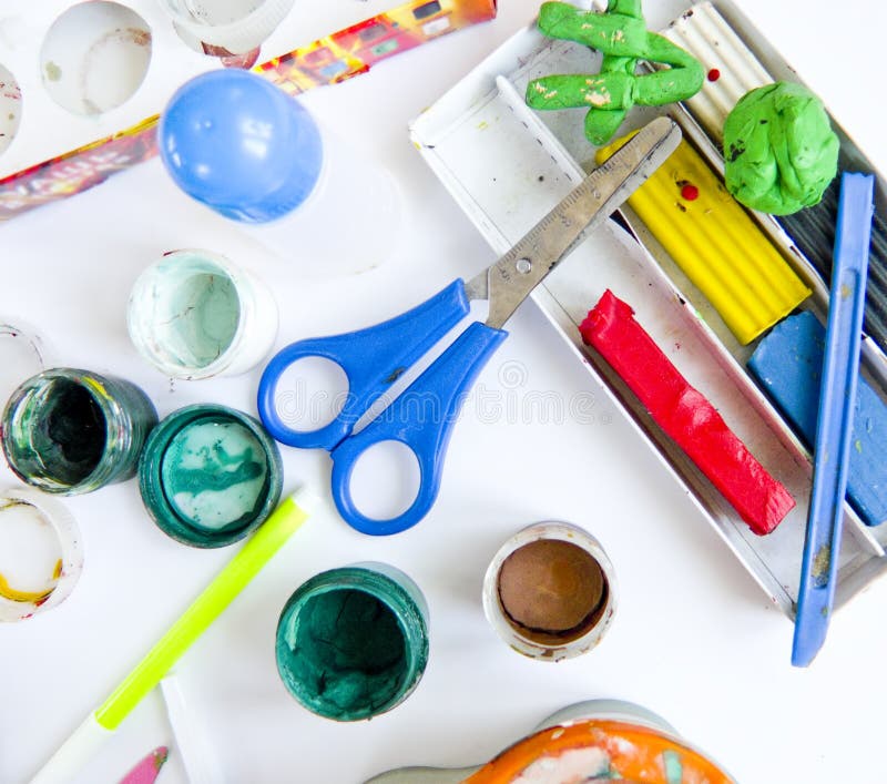 Tools for children s art stock photo. Image of painter - 17689976