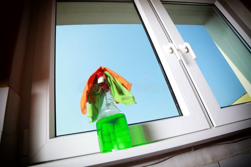 Tools for cleaning windows stock image. Image of spray - 31038919