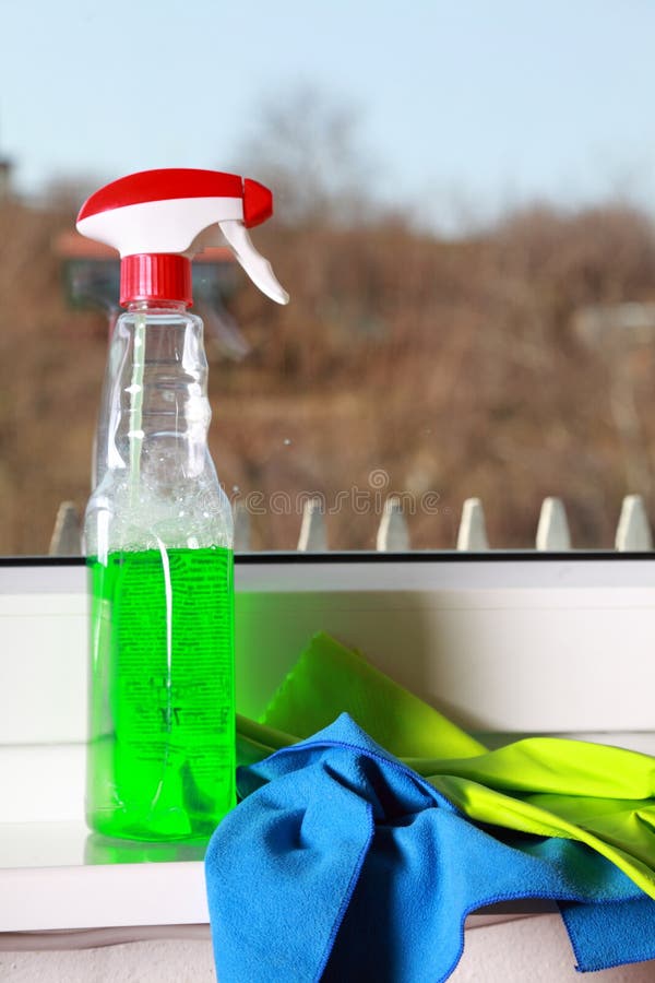Tools for cleaning windows stock photo. Image of spray - 31972698