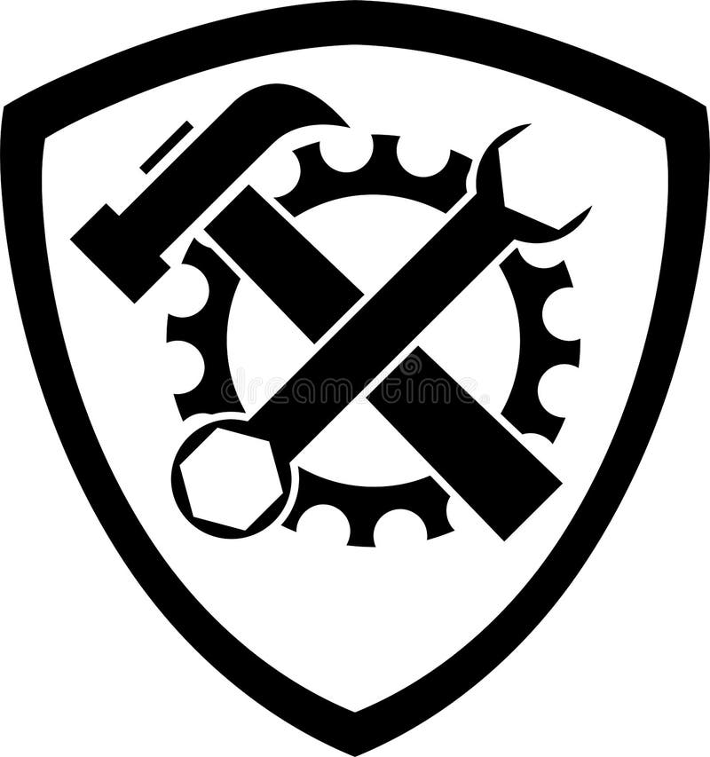 Tools and Coat of Arms, Tools and Mechanics Logo Stock Vector ...