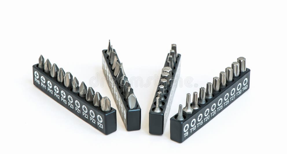 Tools Collection - Set of Heads for Screwdriver Bits Stock Photo ...