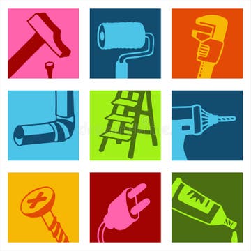 Tools color icons 1 stock vector. Illustration of paint - 10551617