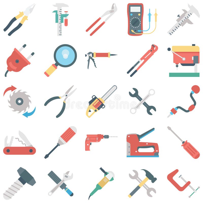 Tools Color Vector Icons Set Every Single Icon Can Easily Modify or ...