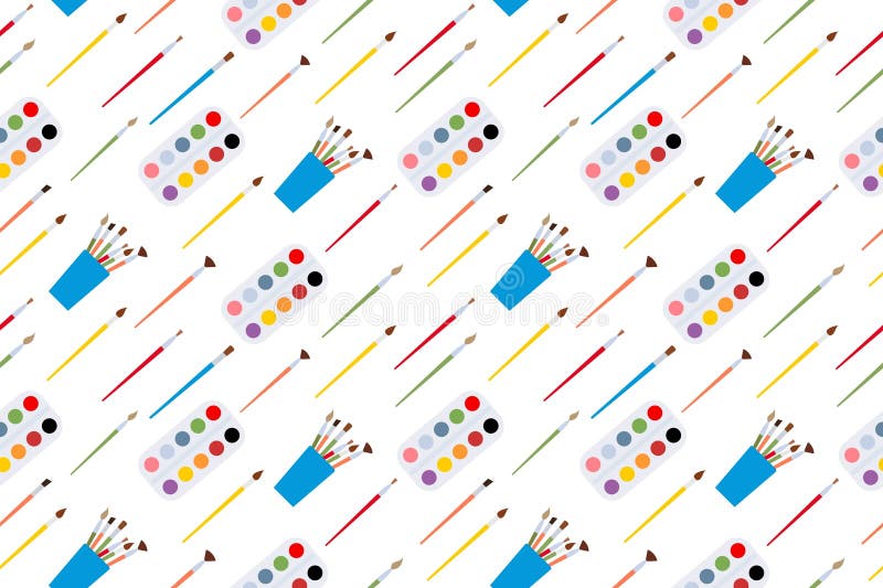 Tools for Coloring Elements. Background with Art Supplies. Design ...