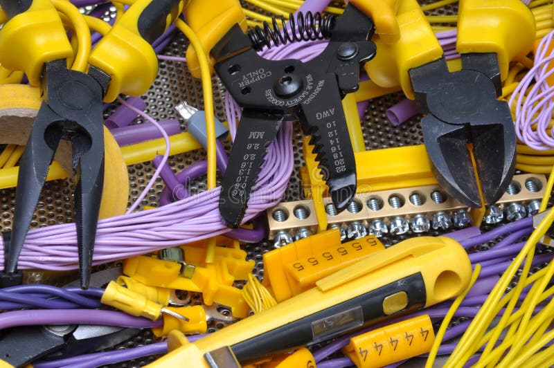 Tools and Component for Electrical Installation Stock Image - Image of ...