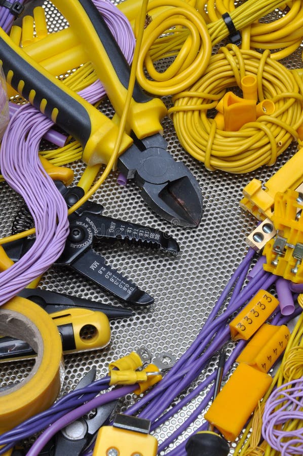 Tools and Component for Electrical Installation Stock Image - Image of ...