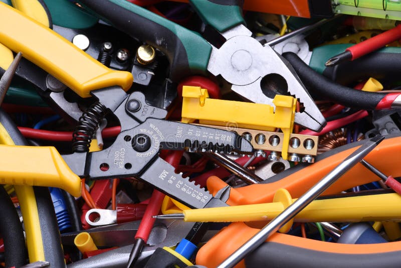 Tools and Component Kit in Electrical Installations Stock Image - Image ...