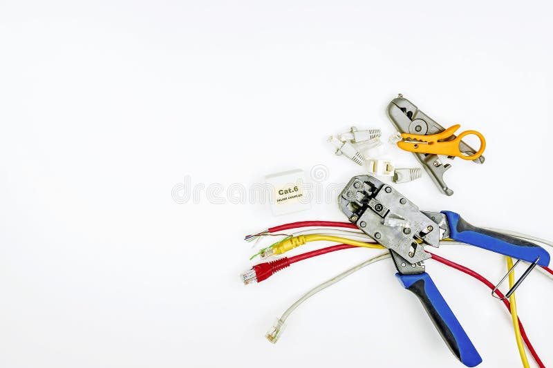 Tools and Consumables for Internet Connection Stock Photo - Image of ...