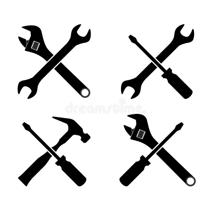 Tools Crossed stock vector. Illustration of mechanical - 302656291