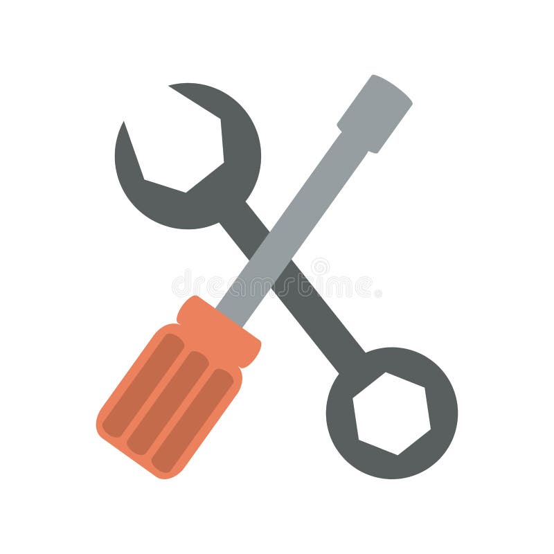Tools crossed symbol stock vector. Illustration of safety - 132361498