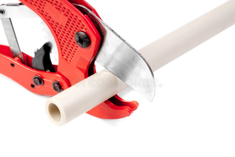 Tools for Cutting Pvc Pipe Isolated on White Stock Image - Image of ...