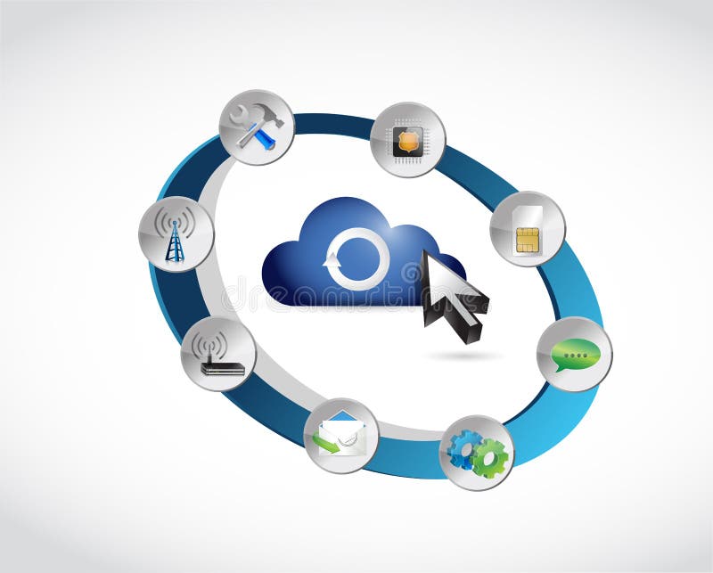 Cycle Cloud glossy icon stock illustration. Illustration of symbol ...