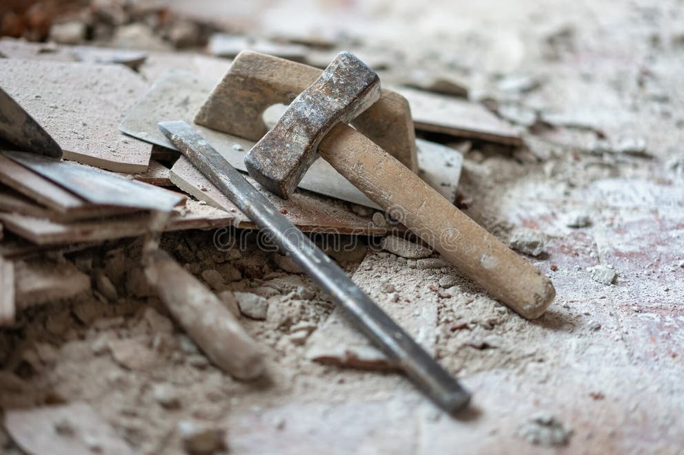 Tools for Demolition of Walls and Floors Manually with Hammer and ...
