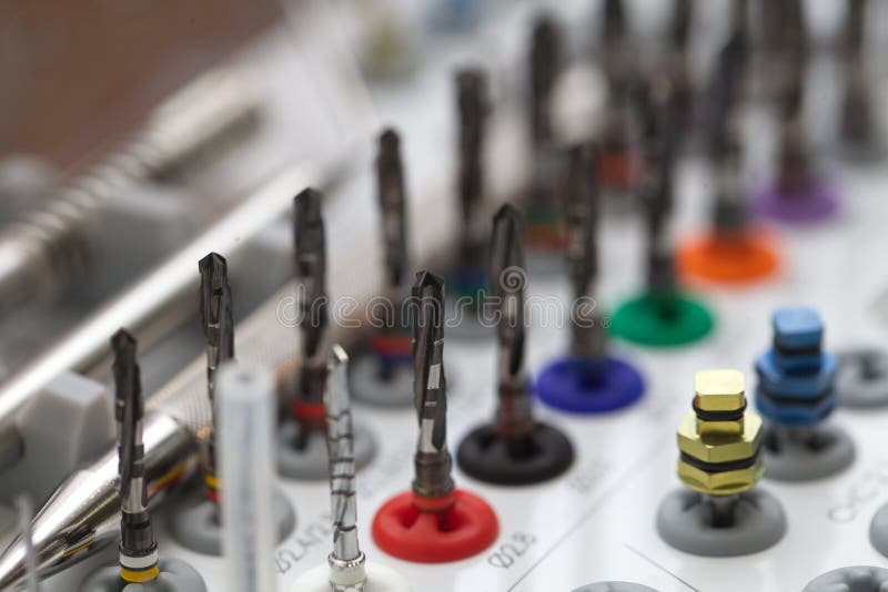 Tools for Dental Prosthetist Drill Box Set Stock Photo - Image of ...