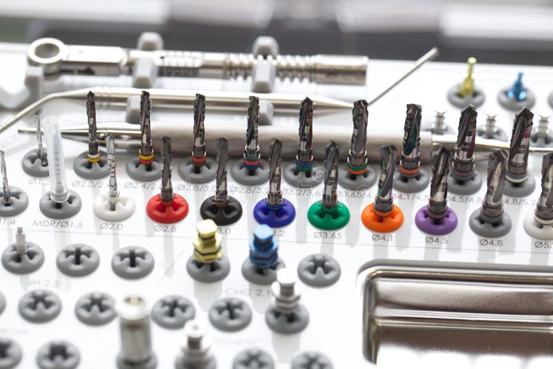 Tools for Dental Prosthetist Drill Box Set Stock Photo - Image of ...