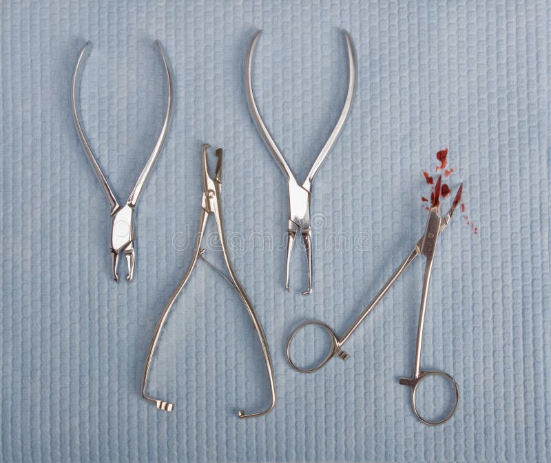 Tools for Dentistry with Blood Stock Photo - Image of tools, dentistry ...
