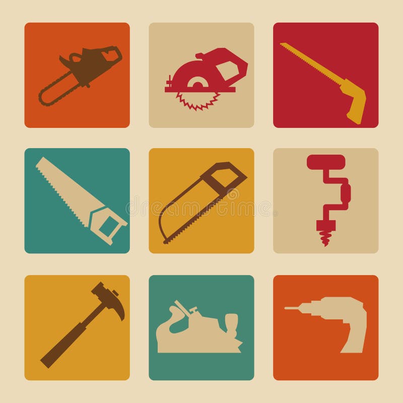 Tools design stock vector. Illustration of service, chainsaw - 41455129