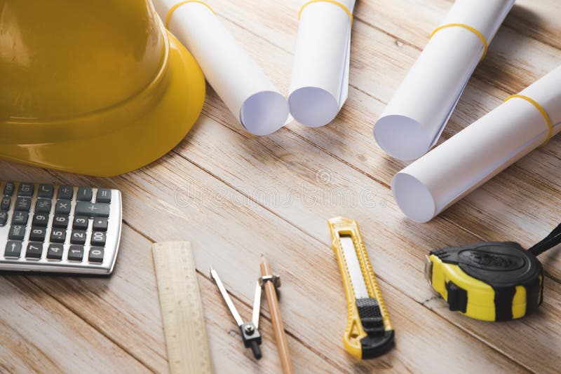 Home Design Tools on the Table Stock Image - Image of flat, metal ...