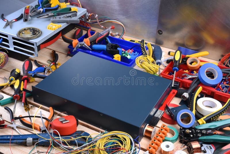 Tools Disorder in the Workshop Stock Photo - Image of electrical ...