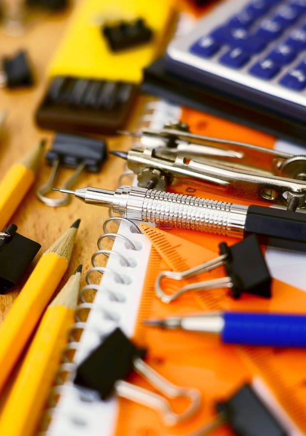 Tools for drawing stock image. Image of pencil, calculator - 37877981