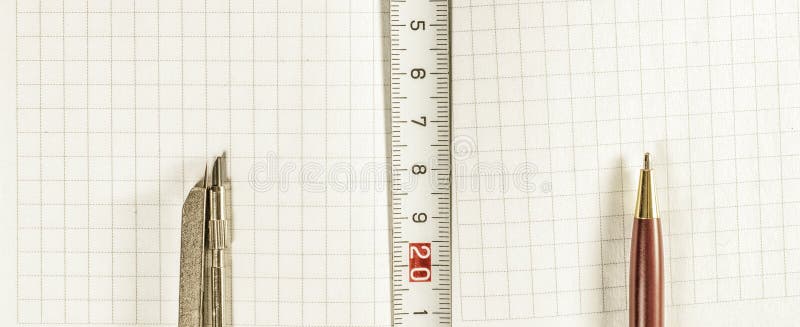 Tools for Drawing and Measuring Stock Image - Image of metal, measure ...