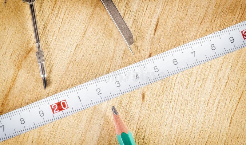 Tools for Drawing and Measuring Stock Image - Image of measuring, wood ...