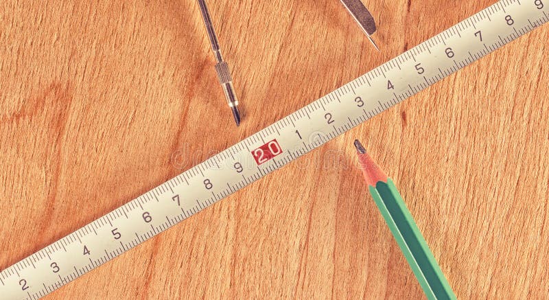 Tools for Drawing and Measuring Stock Photo - Image of wood, needle ...