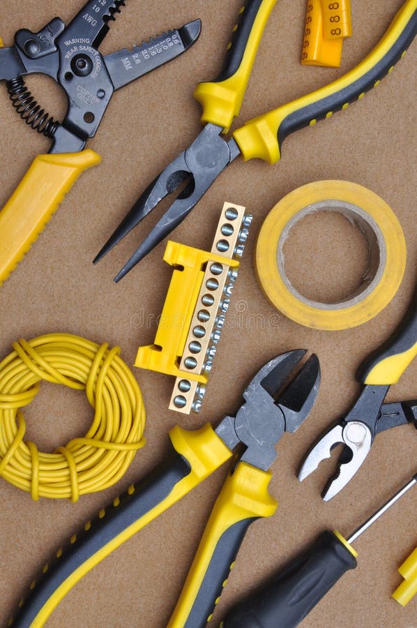 Tools for Electrical Installation Stock Image - Image of tape, steel ...