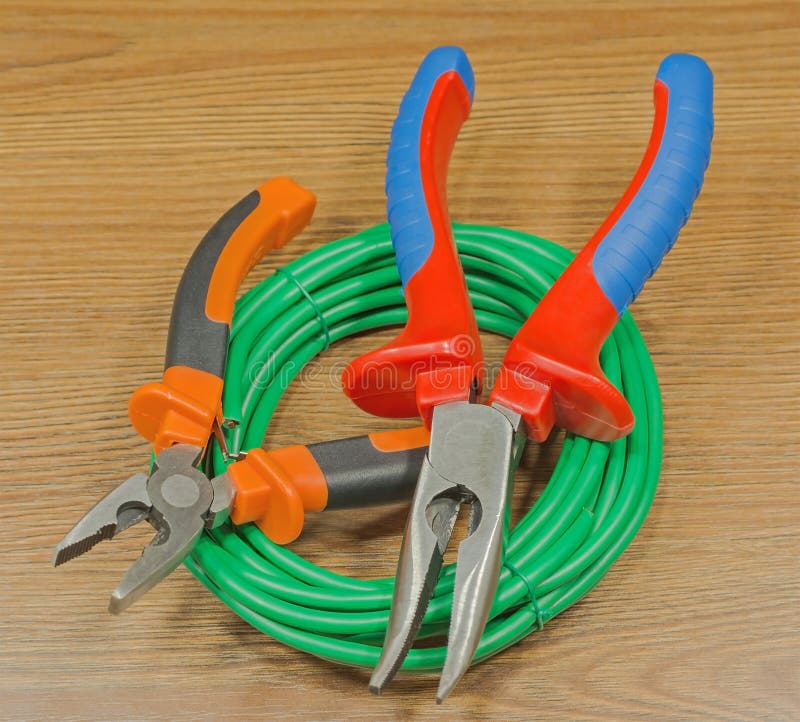 Tools for Electrician and Cables Stock Photo - Image of equipment ...