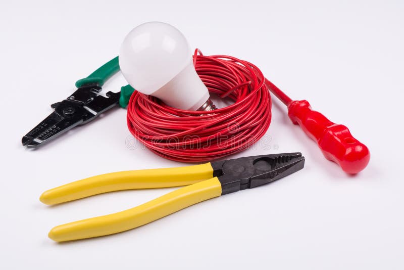 Electrician Wires Ceiling Box Stock Photo - Image of inspection, blue ...