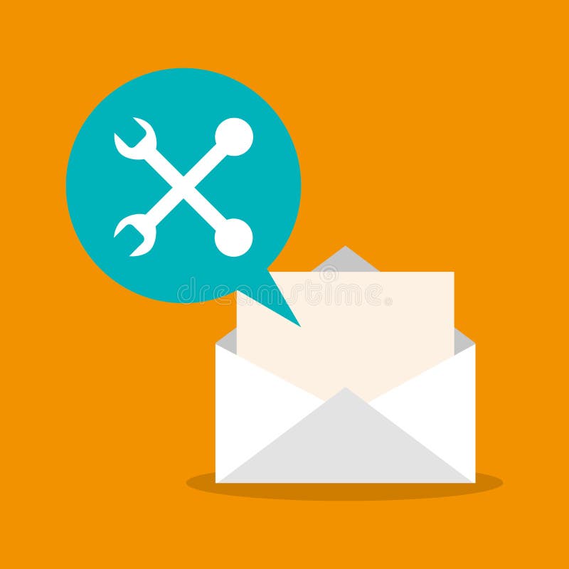 Tools and Envelope of Mail Concept Stock Illustration - Illustration of ...