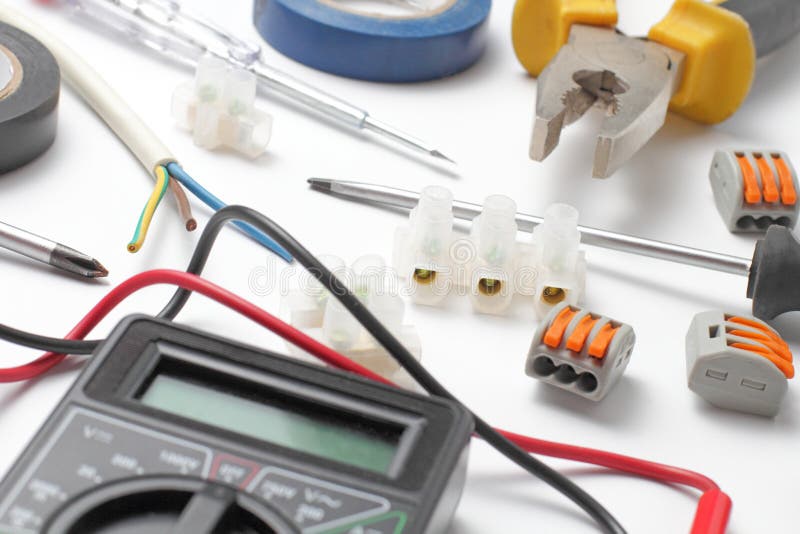 Tools and Equipment of an Electrical Engineer or Professional Worker on ...