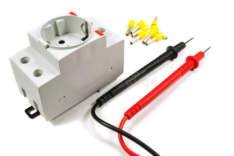 Tools and Equipment for Electrical Work on a White Background Stock ...