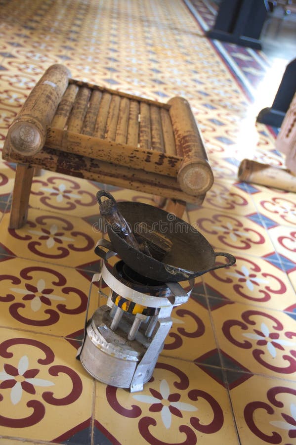 Bamboo Canting Filling with Hot Wax for Drawing Batik Pattern Displayed ...