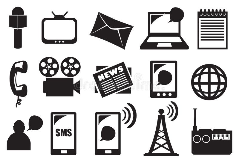 Tools and Equipment for Media and Communication Vector Icon Set Stock ...