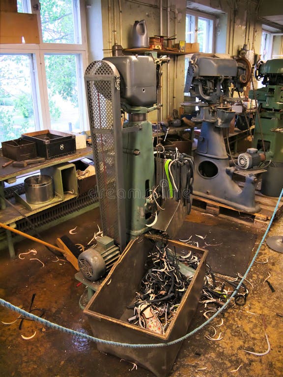 Tools and Equipment in a Messy Machine Workshop Stock Image - Image of ...