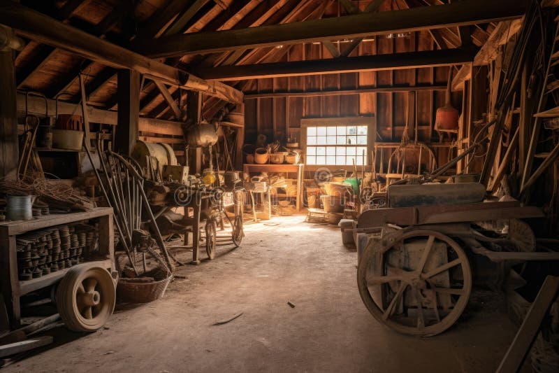 Tools and Equipment Used for Barn Restoration Stock Illustration ...