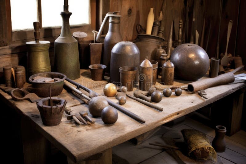 Tools and Equipment Used in Bell Making Process Stock Illustration ...