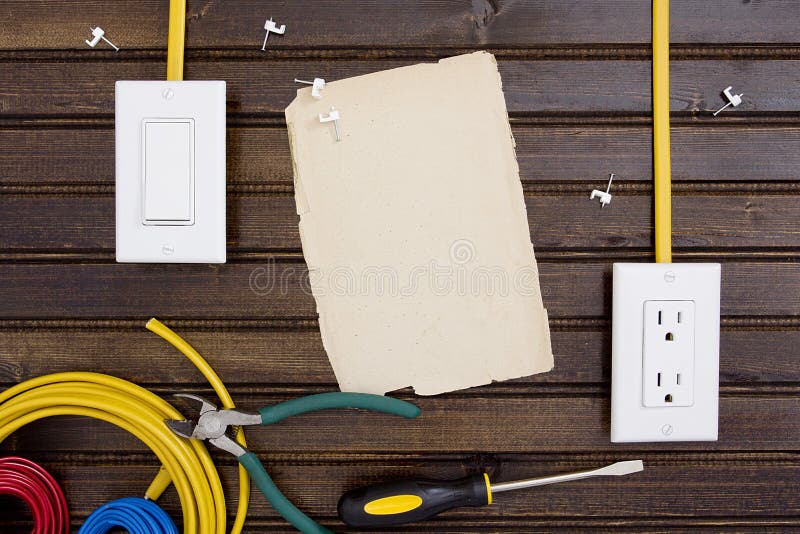 Tools and Fasteners for Fixing Electrical Wiring Stock Image - Image of ...