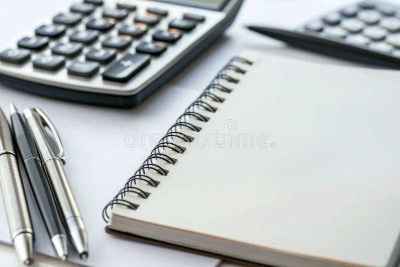 Tools for Financial Planning on a Desk Featuring a Calculator, Pens ...
