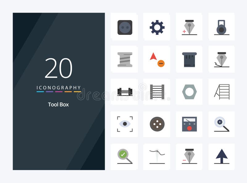 20 Tools Flat Color Icon for Presentation Stock Vector - Illustration ...