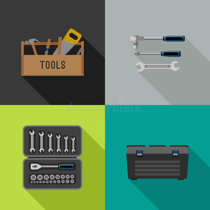 Tools flat icons. stock vector. Illustration of background - 69530082