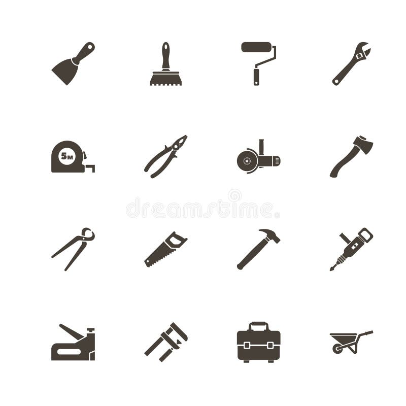 Tools - Flat Vector Icons stock vector. Illustration of driver - 108315623