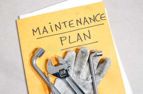 Tools on a Folder of Maintenance Plan Stock Image - Image of file, work ...