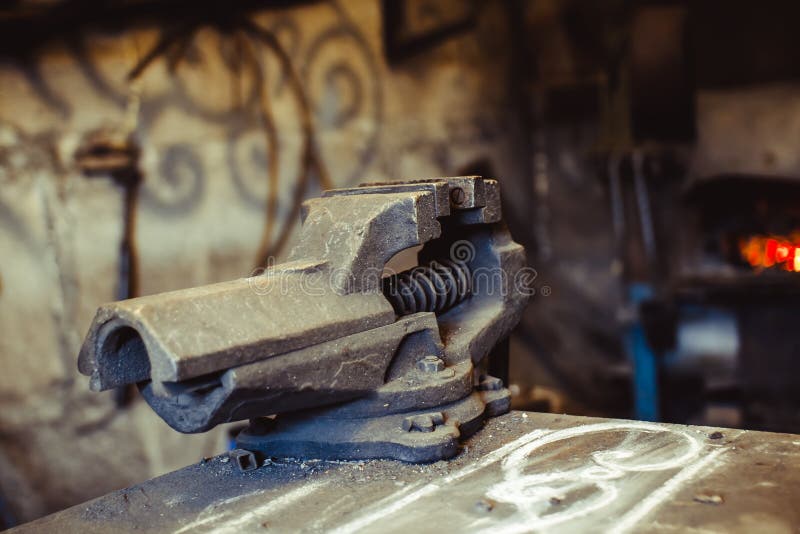 Tools in the forge stock image. Image of forging, melt - 105435049